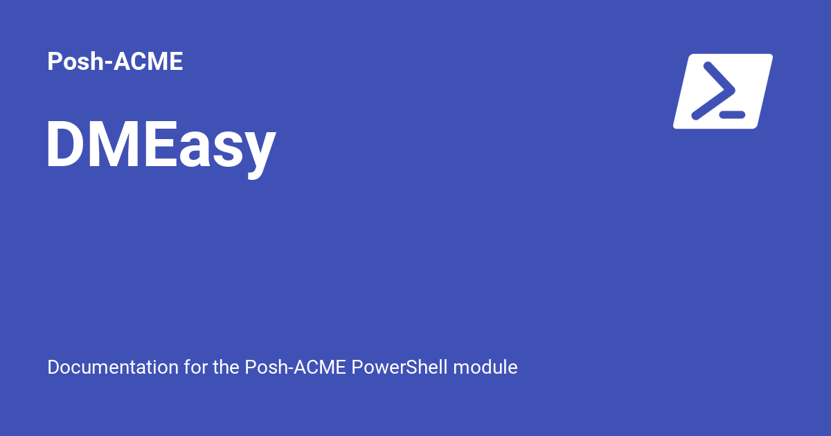 DMEasy - Posh-ACME