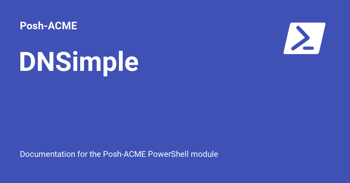 DNSimple - Posh-ACME