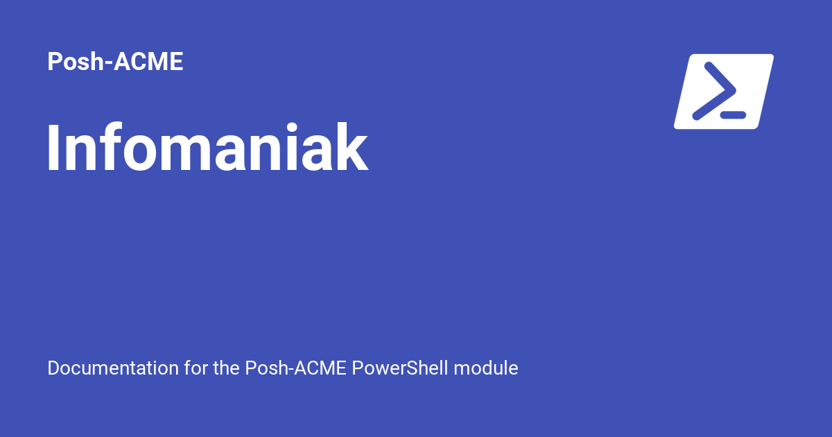 Infomaniak - Posh-ACME