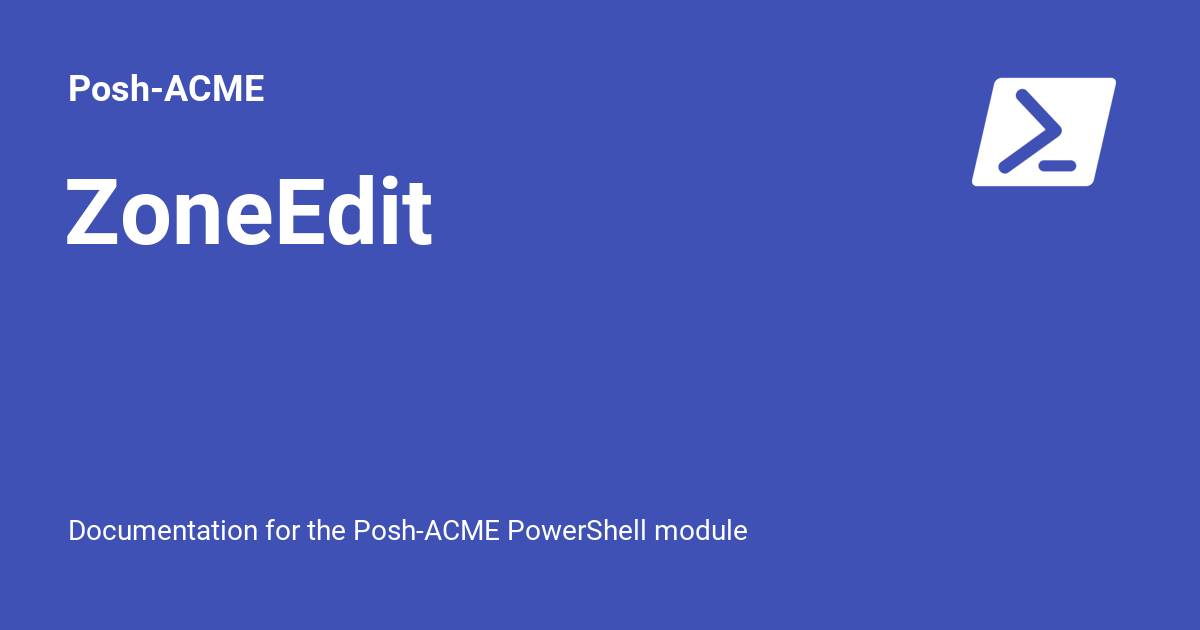 ZoneEdit - Posh-ACME